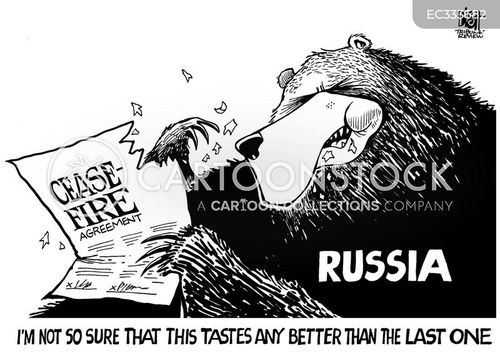 Cease-fire Pact Cartoons and Comics - funny pictures from CartoonStock