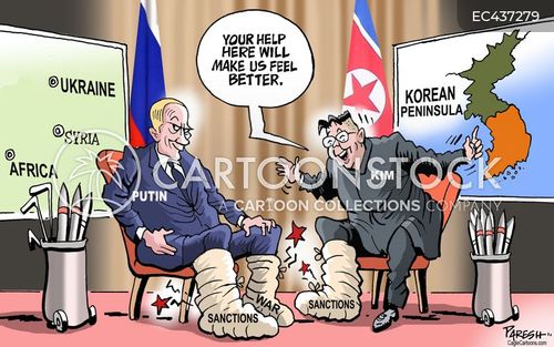 Kim-putin Meeting Cartoons and Comics - funny pictures from CartoonStock