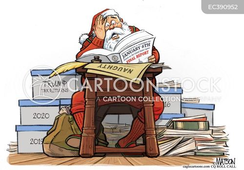 Santa's Report Cartoons and Comics - funny pictures from CartoonStock