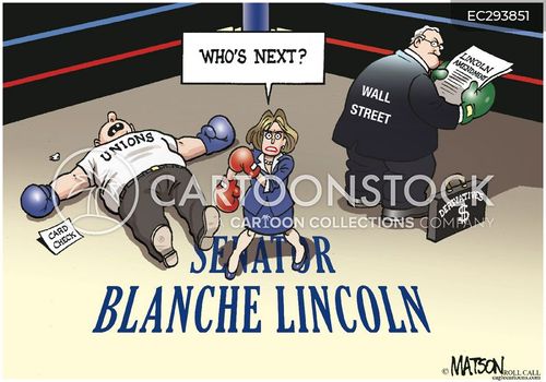 Senator Blanche Lincoln Beats The Unions Cartoons and Comics - funny ...