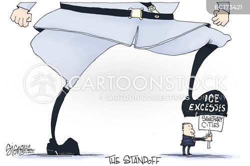 Policy Standoff Cartoons and Comics - funny pictures from CartoonStock
