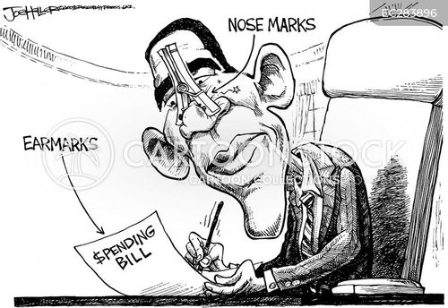 Signing Earmarks Cartoons and Comics - funny pictures from CartoonStock