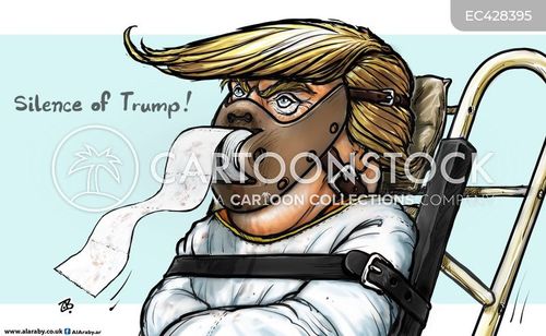 Trump Goes Silent Cartoons and Comics - funny pictures from CartoonStock