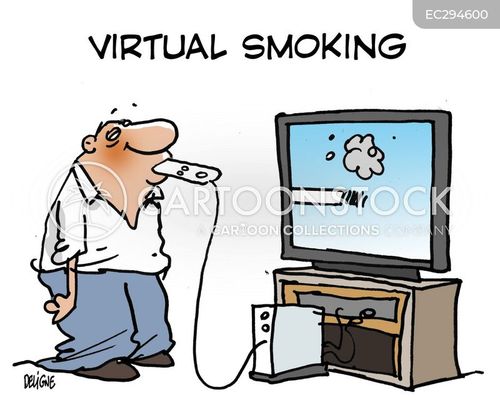 Virtual Cigarette Cartoons and Comics - funny pictures from CartoonStock