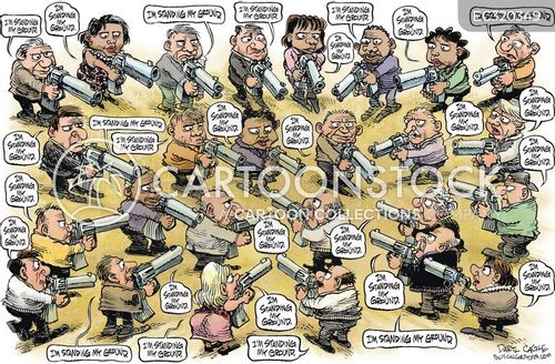Stand Your Ground Cartoons and Comics - funny pictures from CartoonStock
