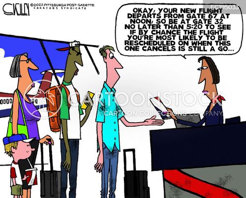 Flight Rescheduling Cartoons and Comics - funny pictures from CartoonStock