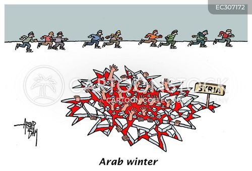 Arab Winter Cartoons and Comics - funny pictures from CartoonStock