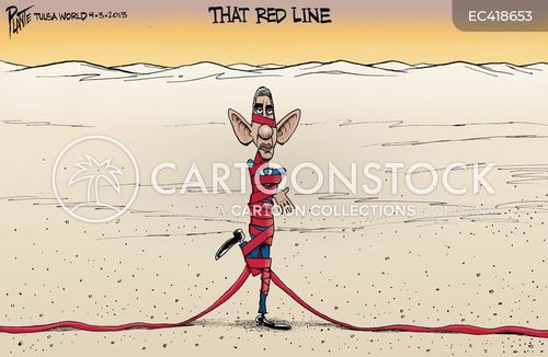 Syria's Red Line Cartoons and Comics - funny pictures from CartoonStock