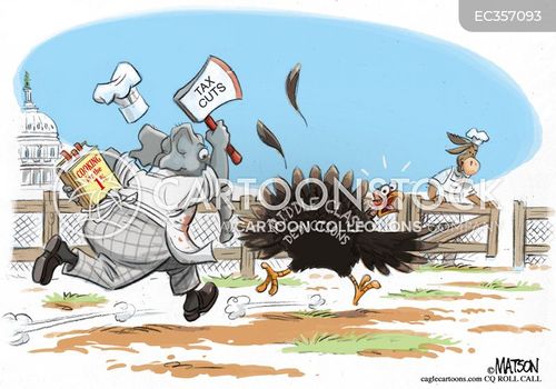 Tax Cut Turkey Trot Cartoons and Comics - funny pictures from CartoonStock
