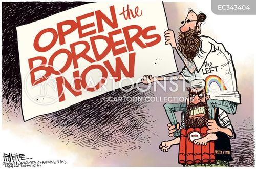 Cross-border Threats Cartoons and Comics - funny pictures from CartoonStock
