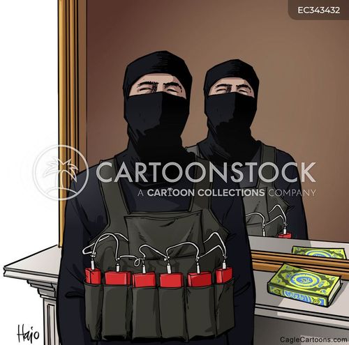 Suicide Vest Cartoons and Comics - funny pictures from CartoonStock