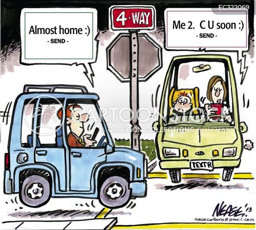 Driver Distraction Cartoons and Comics - funny pictures from CartoonStock