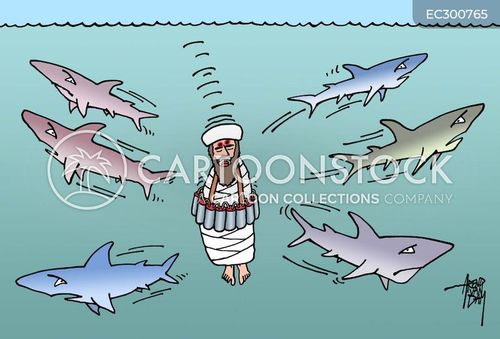 Shark Infested Cartoons and Comics - funny pictures from CartoonStock
