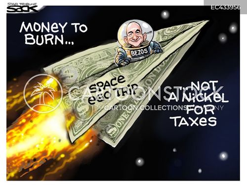 Bezos Space Trip Cartoons and Comics - funny pictures from CartoonStock