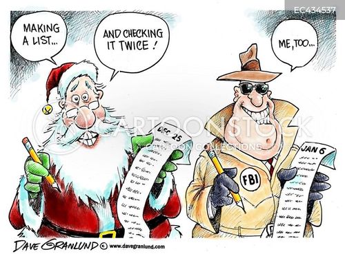 Santa Comparing Lists Cartoons and Comics - funny pictures from ...