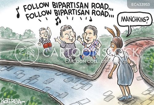 Bipartisan Pathway Cartoons and Comics - funny pictures from CartoonStock