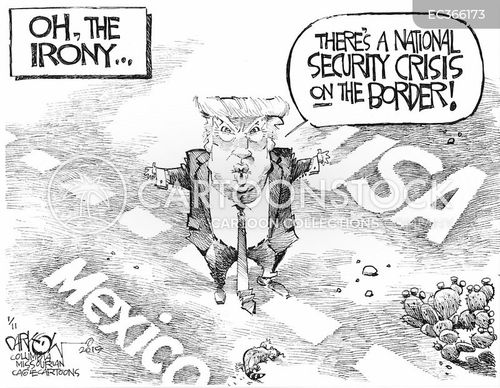 Border Tensions Cartoons and Comics - funny pictures from CartoonStock