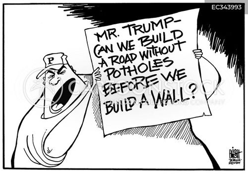 Trump Highway Cartoons and Comics - funny pictures from CartoonStock