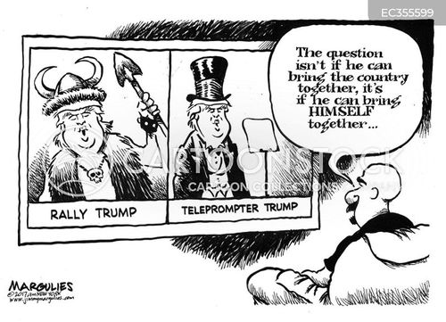 Teleprompter Trump Cartoons and Comics - funny pictures from CartoonStock