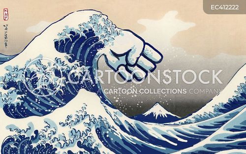 Giant Wave Cartoons and Comics - funny pictures from CartoonStock