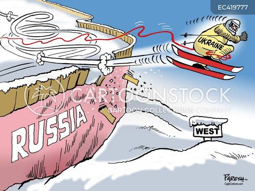 Skiing In Russia Cartoons and Comics - funny pictures from CartoonStock