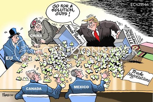 Tariffs Negotiation Cartoons and Comics - funny pictures from CartoonStock