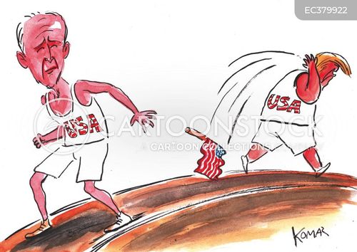 Baton Pass Cartoons and Comics - funny pictures from CartoonStock