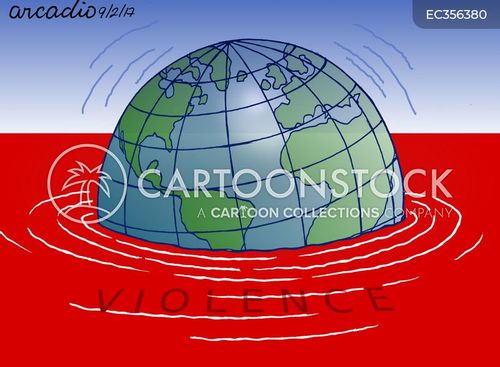Violence Outbreak Cartoons and Comics - funny pictures from CartoonStock