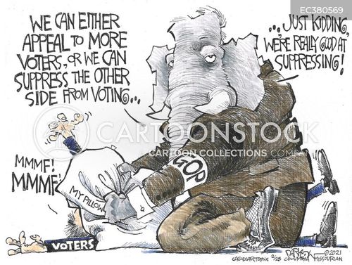 Voter Intimidation Cartoons and Comics - funny pictures from CartoonStock