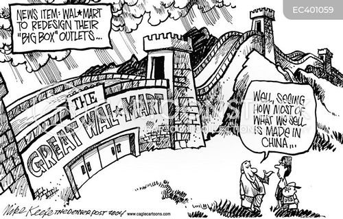 Wal-mart China Cartoons and Comics - funny pictures from CartoonStock