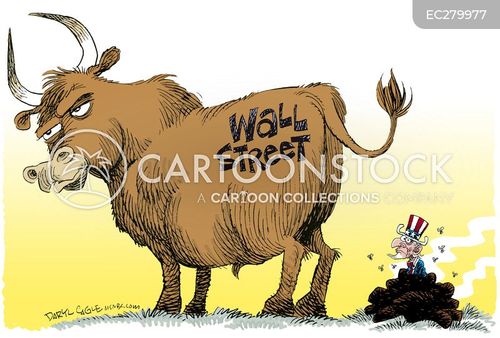 Wall Street Bull Cartoons and Comics - funny pictures from CartoonStock