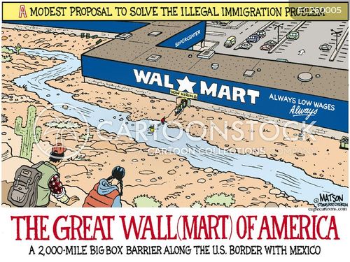 Walmart Case Cartoons and Comics - funny pictures from CartoonStock