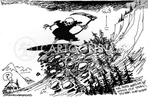 Mudslides Cartoons and Comics - funny pictures from CartoonStock