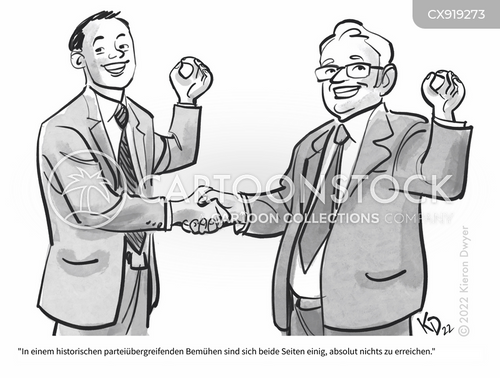 Cartoons und Karikaturen mit Politische Vereinbarungen
