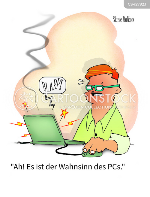 Cartoons und Karikaturen mit Pc Probleme