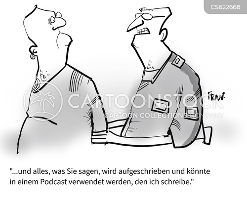 Cartoons und Karikaturen mit Polizei-podcast
