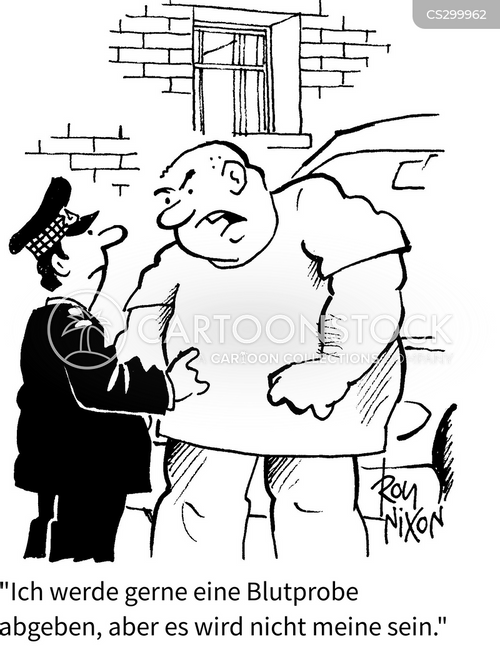 Cartoons und Karikaturen mit Blutproben