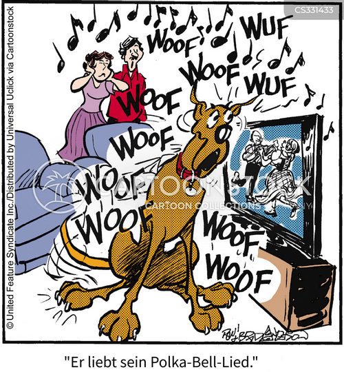 Cartoons und Karikaturen mit Polka-tanz