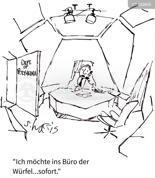 Cartoons und Karikaturen mit Polyeder