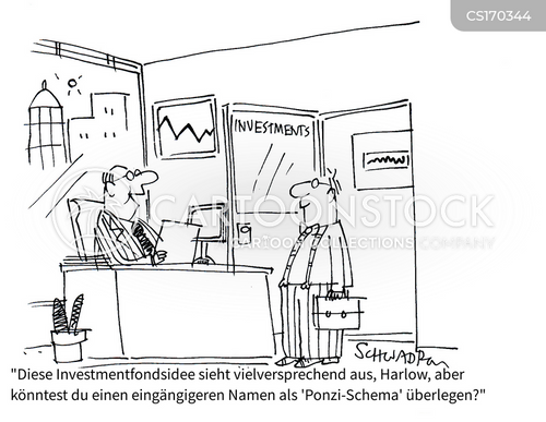 Cartoons und Karikaturen mit Opfer Eines Ponzi-systems