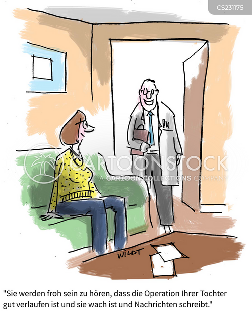 Cartoons und Karikaturen mit Postoperative