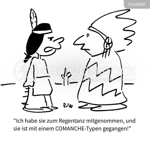 Cartoons und Karikaturen mit Pow-wow