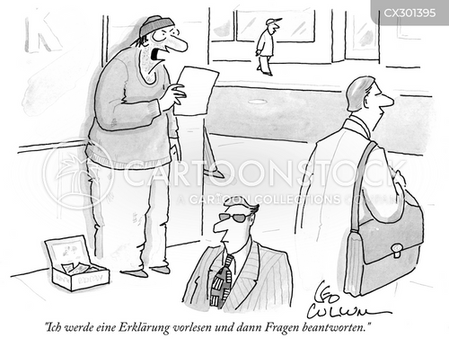 Cartoons und Karikaturen mit Pressebriefing