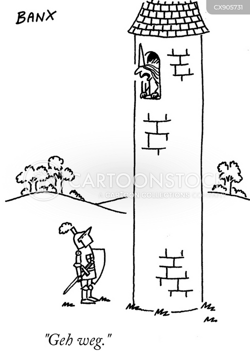 Cartoons und Karikaturen mit Turm