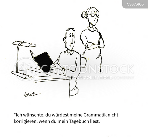 Cartoons und Karikaturen mit Grammatik