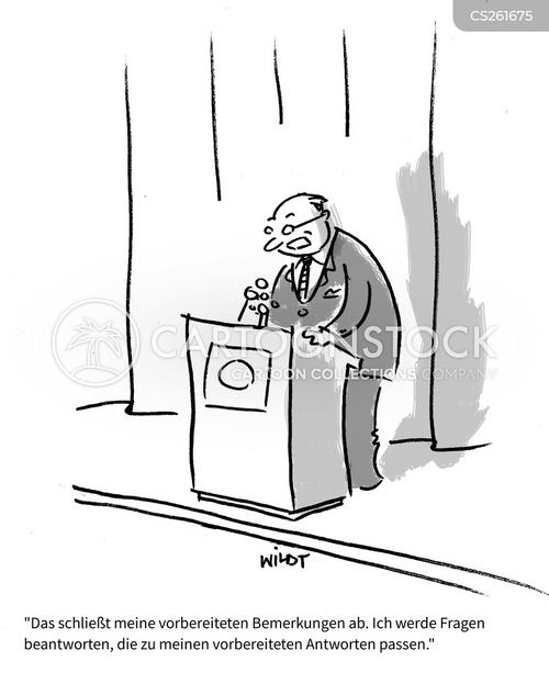Cartoons und Karikaturen mit Einstudierter Vortrag