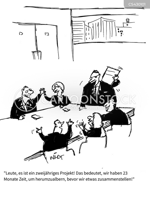 Cartoons und Karikaturen mit Projektmanagement