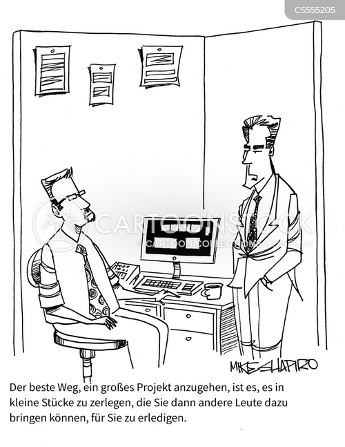 Cartoons und Karikaturen mit Projektmanagement