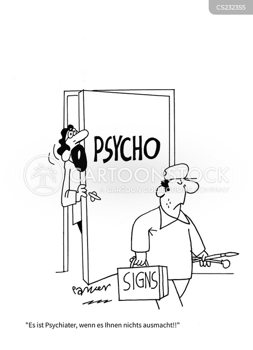 Cartoons und Karikaturen mit Psychiater
