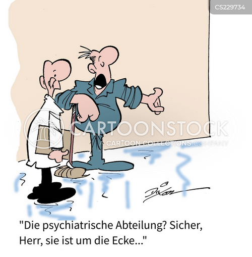 Cartoons und Karikaturen mit Psychiatrisches Krankenhaus